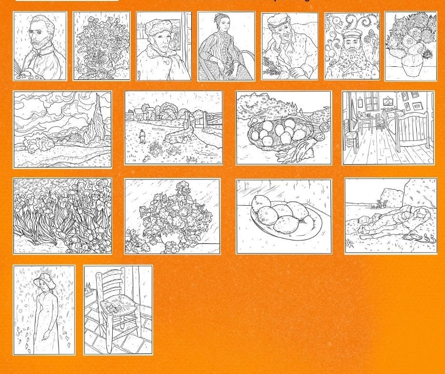 Vincent Van Gogh Coloring Pages Great for Home School and Art Teachers ...