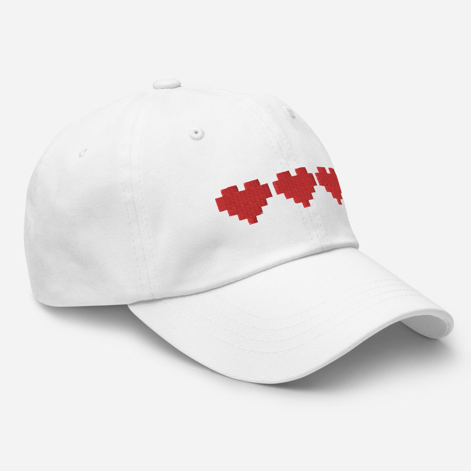 Video Game Dad Hat, 8bit Hearts Dad Cap, Video Game Lives Design, Gift ...