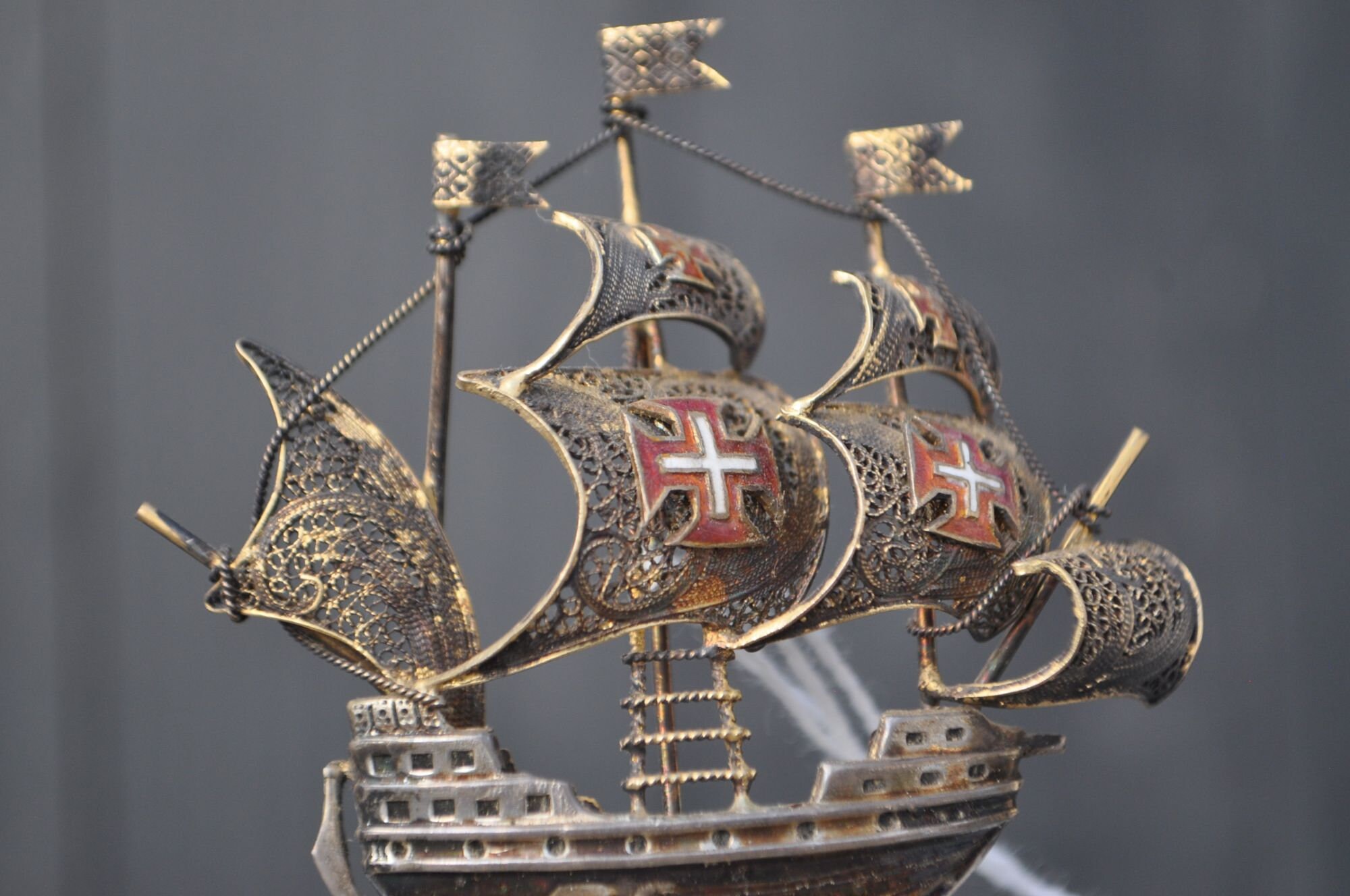 Vintage Silver Filigree Sailing Ship - Etsy