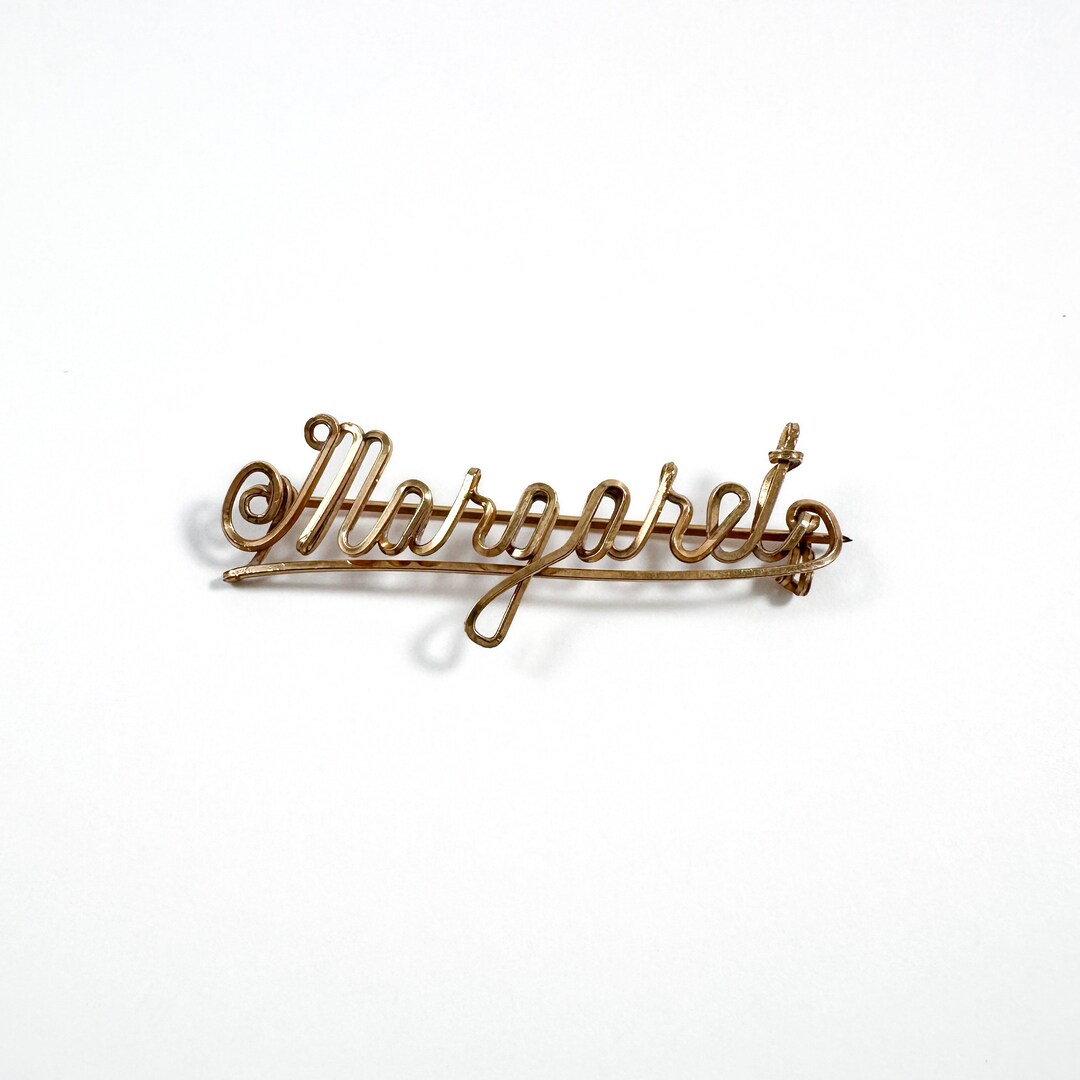 Elegant 1940s Cursive Gold-filled Margaret Pin - Etsy