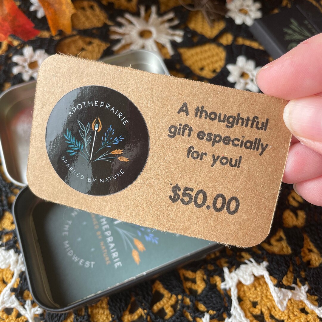 GIFT CARD Set With Decorative Tin and Tea Light Sample, Gifts for Her ...