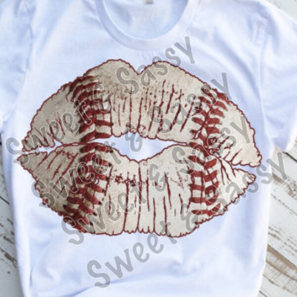 Lips Baseball Svg - Etsy