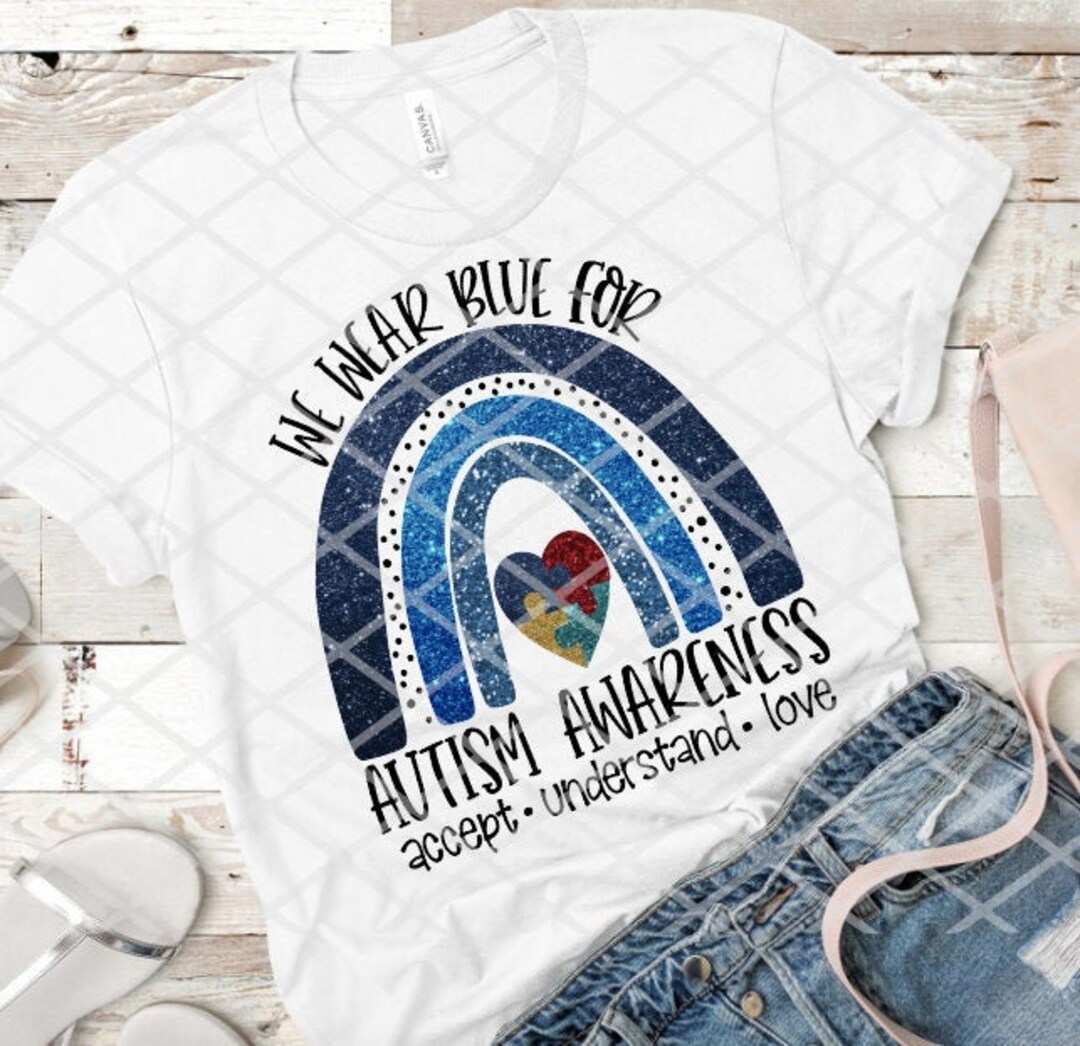 Autism Awareness Rainbow Autistic Heart Ready to Press - Etsy