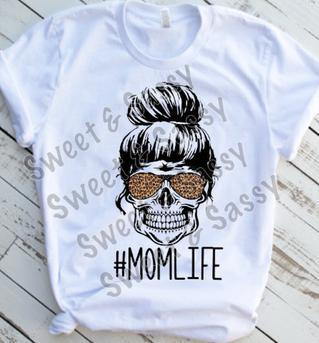 Mom Life Momlife Mom Skull With Leopard Print Glasses Ready - Etsy