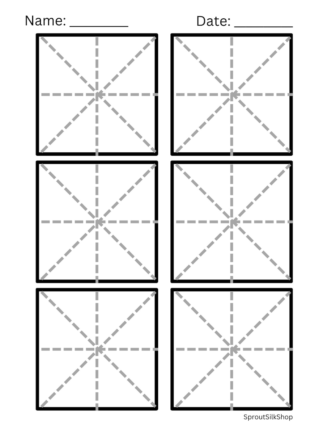Chinese Writing Handout Printable Mi Zi Ge 米字格 Tian Zi Ge 田字格 ...