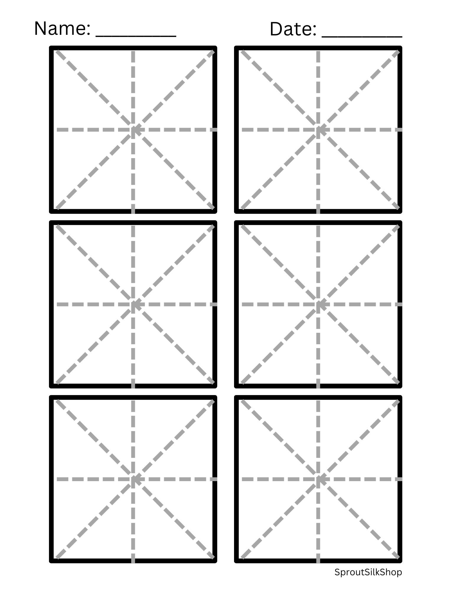 Chinese Writing Handout Printable Mi Zi Ge 米字格 Tian Zi Ge 田字格 ...