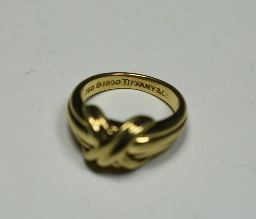 Authentic Tiffany & Co Iconic Signature X Ring in 18K Yellow Gold Sizes ...