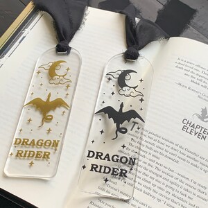 Fantasy Dragon Rider Acrylic Bookmark / Fantasy Books / Bookish Gifts ...