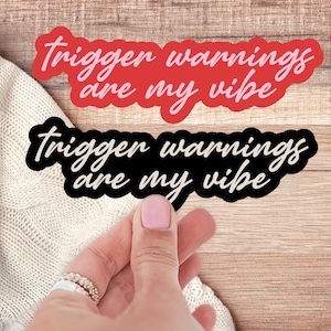 Trigger Warnings Book Sticker: Booktok, Dark Romance - Etsy
