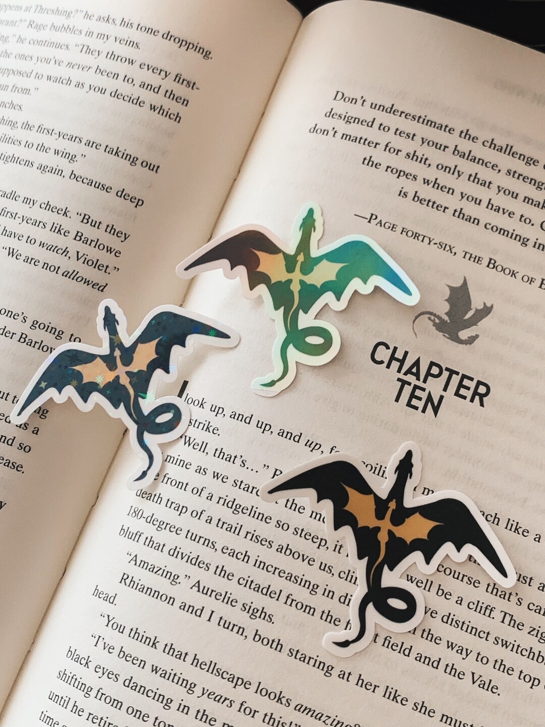 Fantasy Black and Gold Dragon Sticker Holographic / Fantasy Reader / Book Sticker / Kindle ...