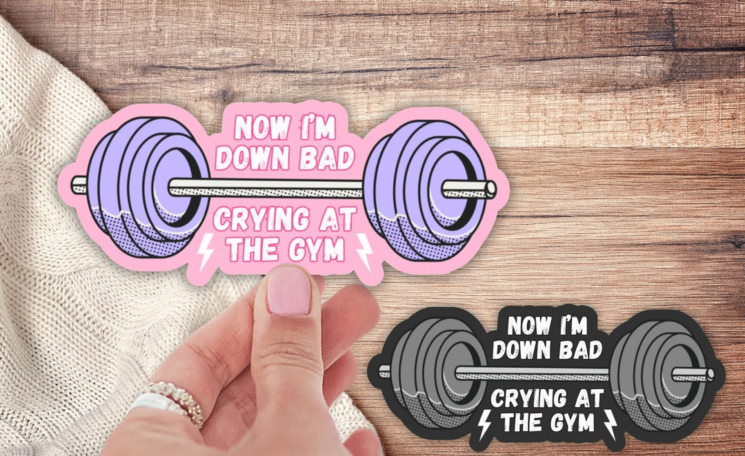 Crying at the Gym Sticker: Holographic Vinyl Decal - Etsy