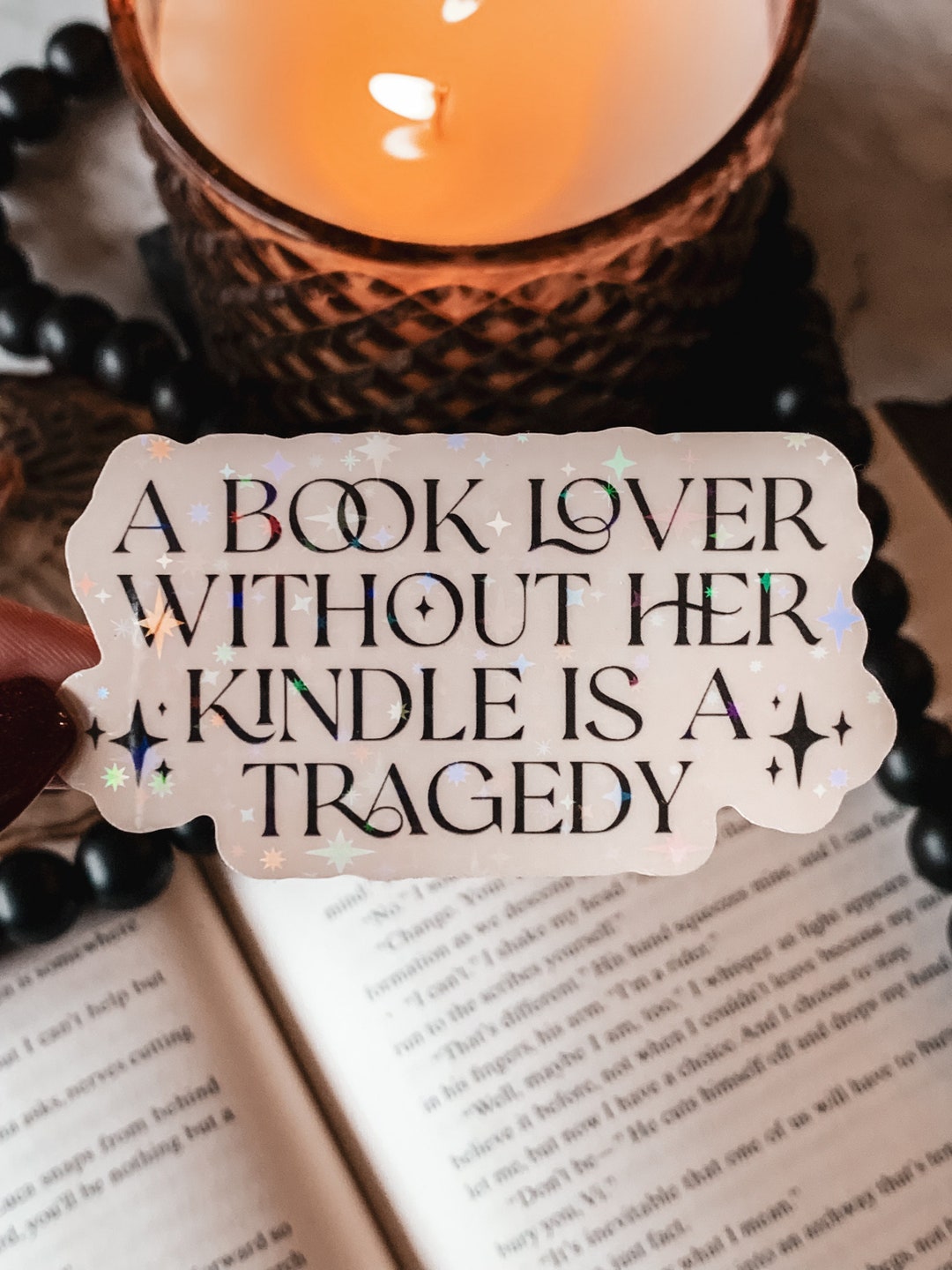 Kindle Lover Fantasy Sticker / Holographic / Romantasy / Bookish ...