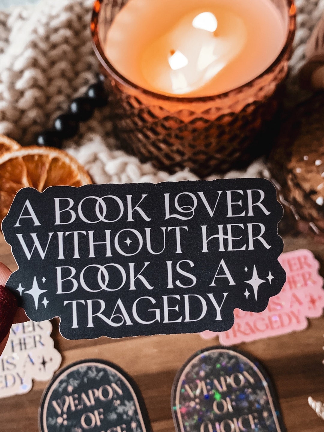 Book Lover Fantasy Sticker / Holographic / Romantasy / Bookish Sticker ...