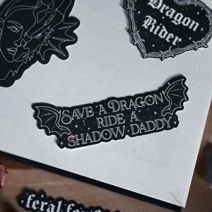 Save A Dragon Ride A Shadow Daddy Sticker - Holographic Fantasy Reader ...