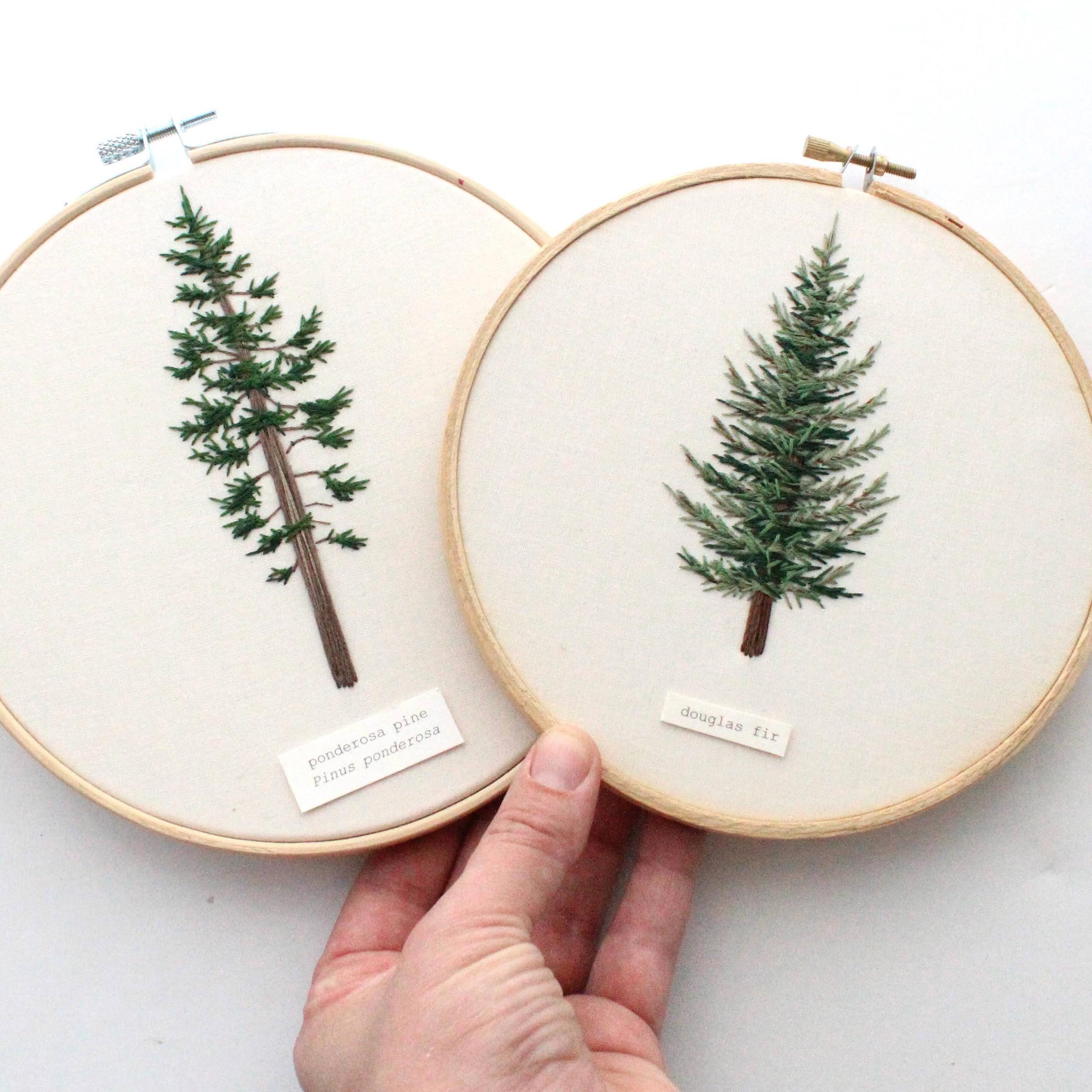 Ponderosa Pine Embroidery Pattern, Tree Thread Painting (PDF) - Etsy