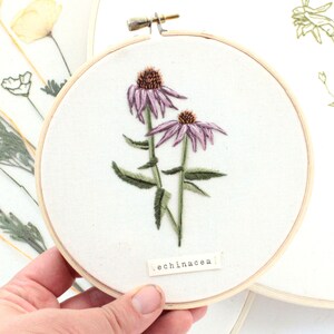 Botanical Embroidery Downloadable Pattern, Echinacea Pattern, PDF ...