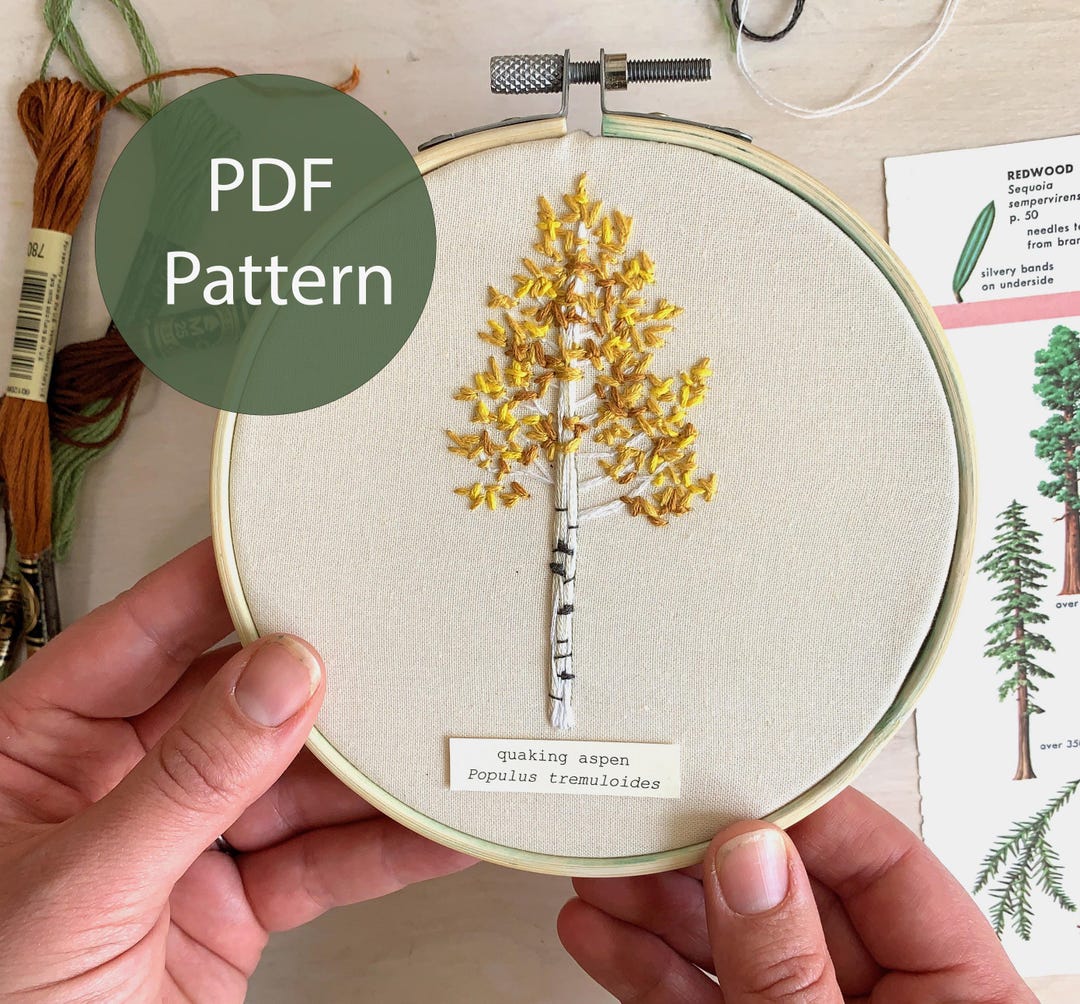 Quaking Aspen Thread Painting Downloadable Pattern, Tree Pattern, PDF ...