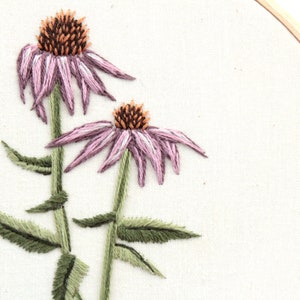 Botanical Embroidery Downloadable Pattern, Echinacea Pattern, PDF ...