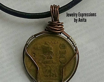 Wire wrapped coin | Etsy