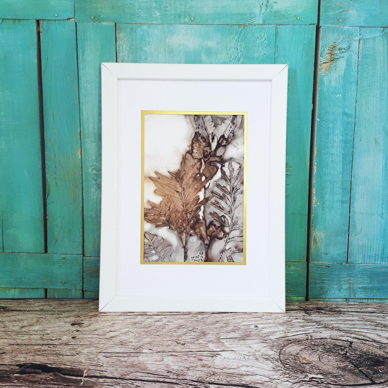 Original Eco-printed Paper Art Natural Plant Dyed Print - Etsy