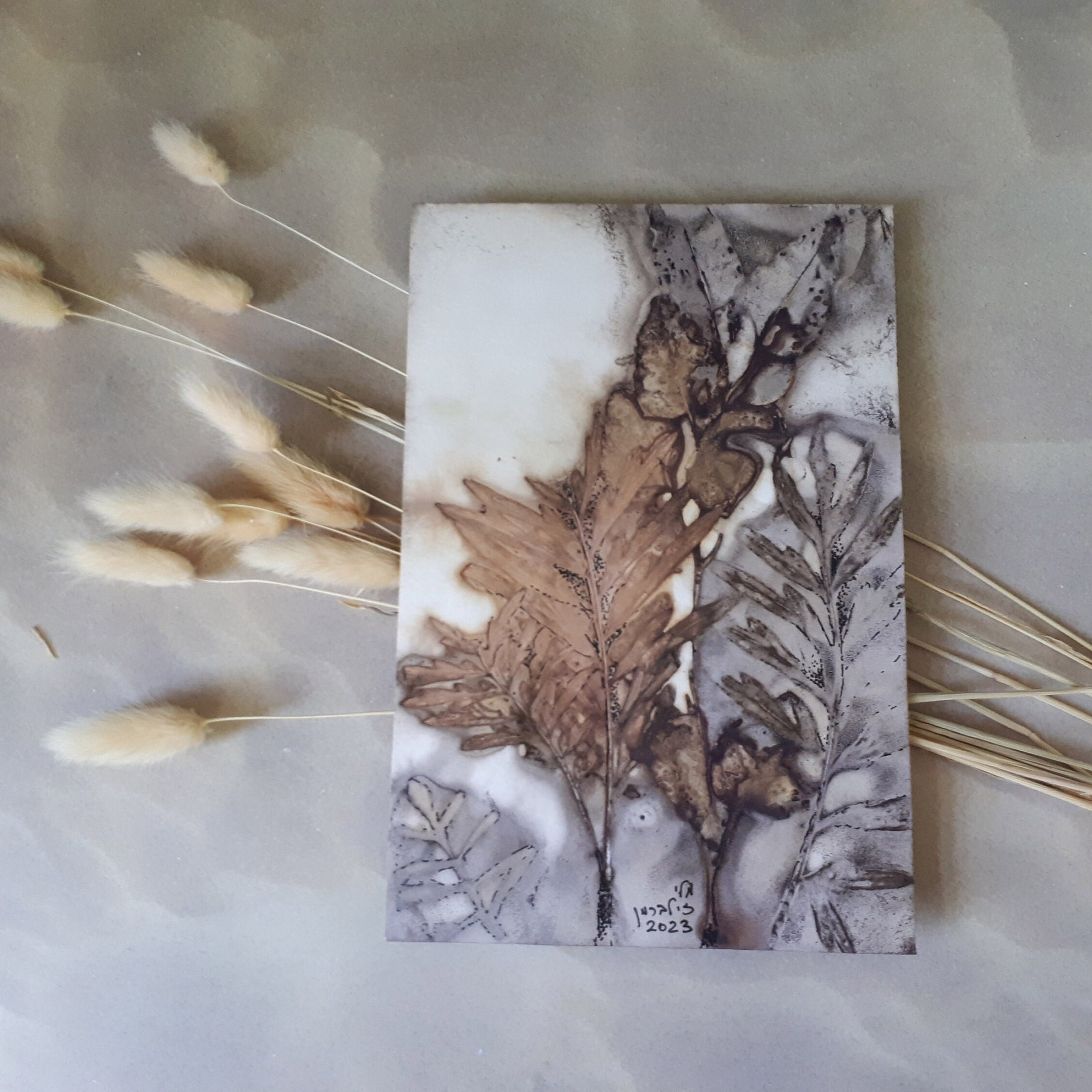 Original Eco-printed Paper Art Natural Plant Dyed Print - Etsy