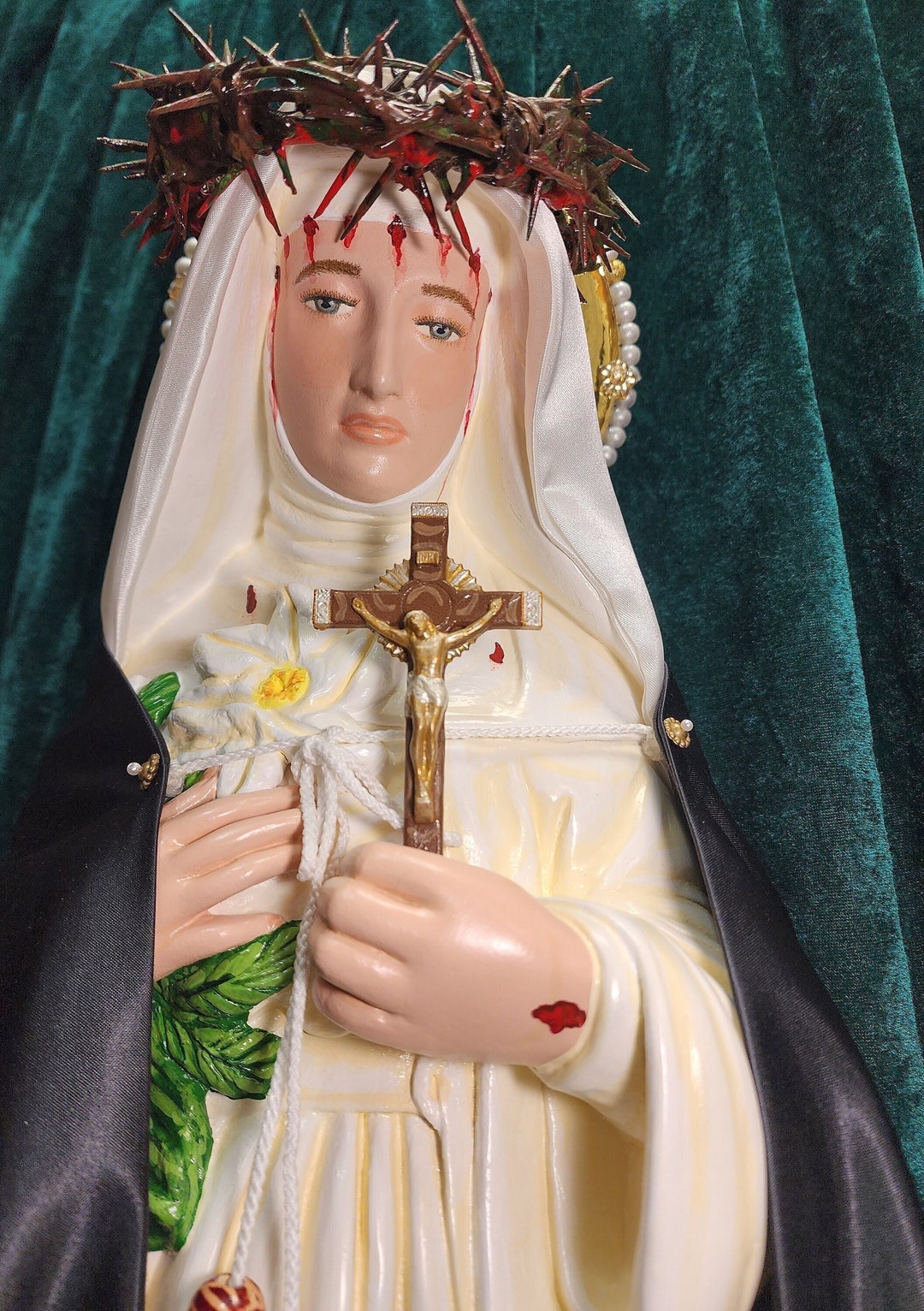 St. Catherine of Siena 30" Stigmata/wounds of Christ - Etsy