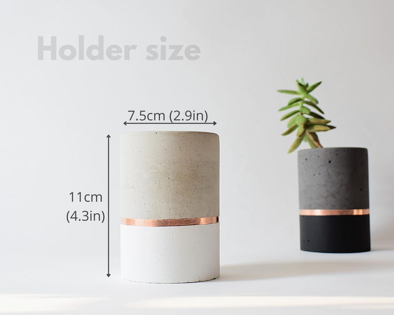 Concrete Pencil Holder, Planter for Succulent, Elegance Home Decor ...
