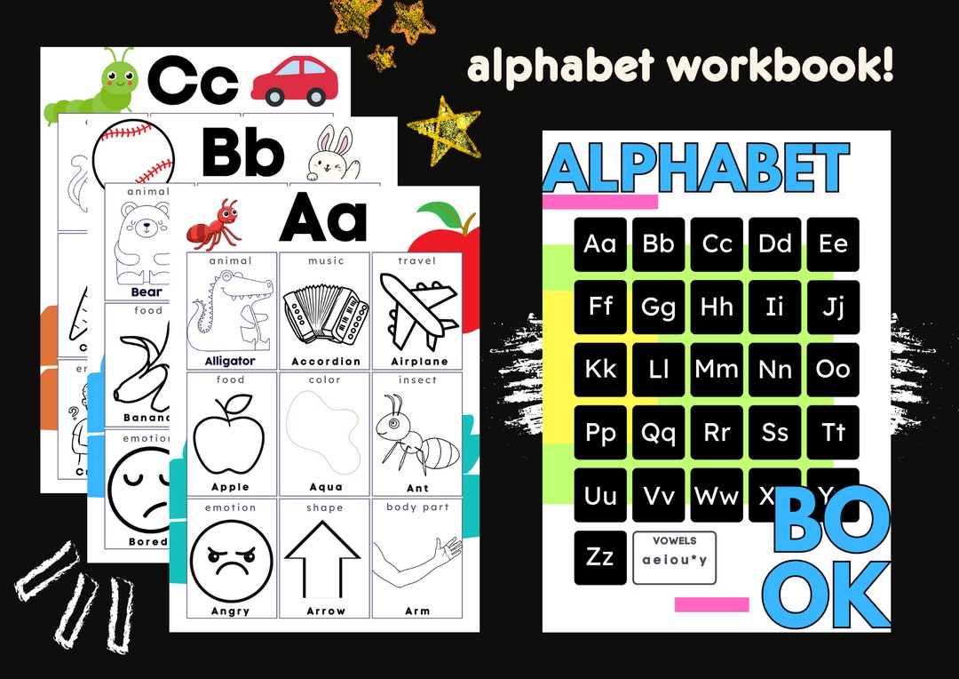 Alphabet Children's Workbook Printable Bundle | Learn + Practice ...