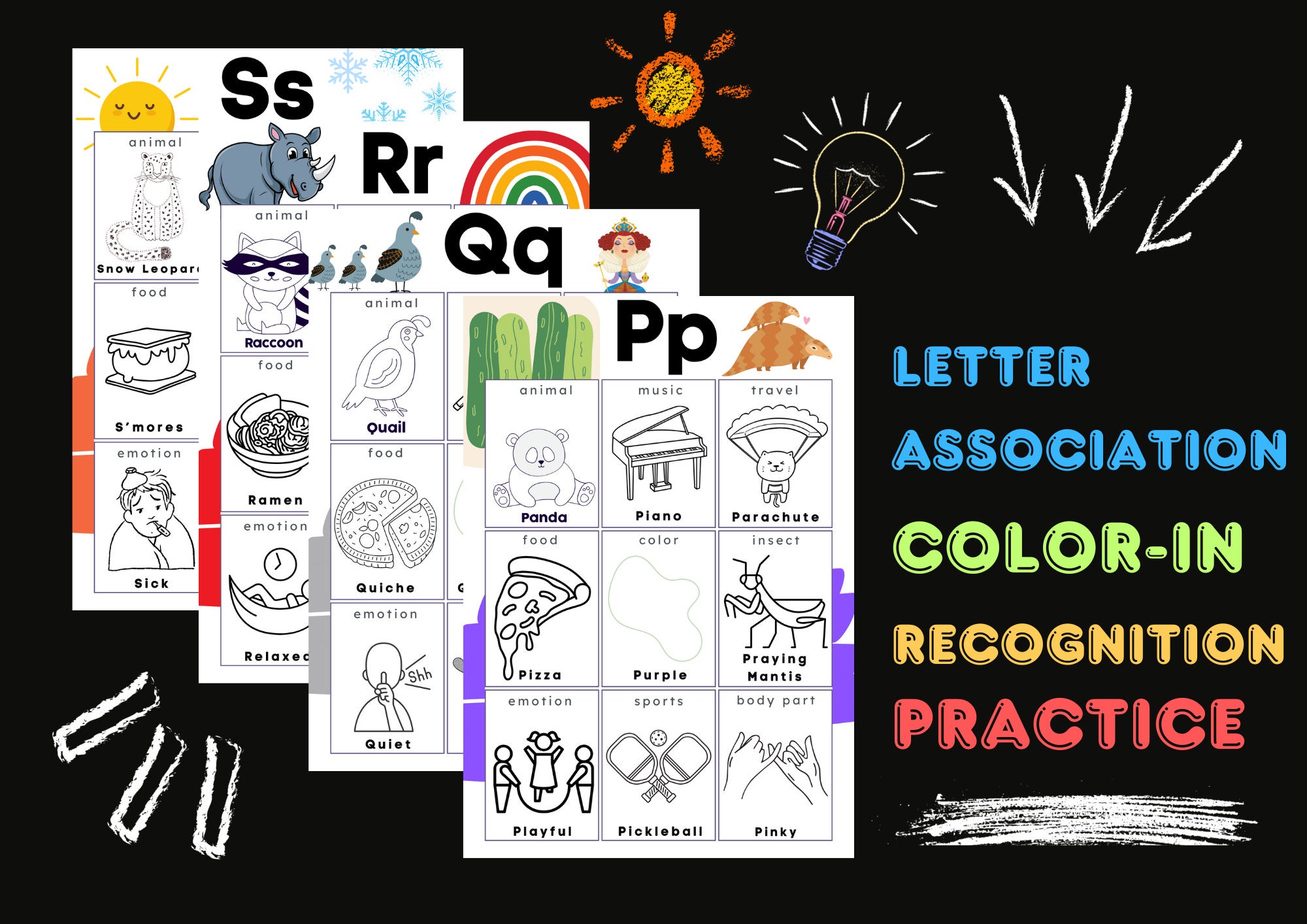 Alphabet Children's Workbook Printable Bundle Learn Practice Color ...