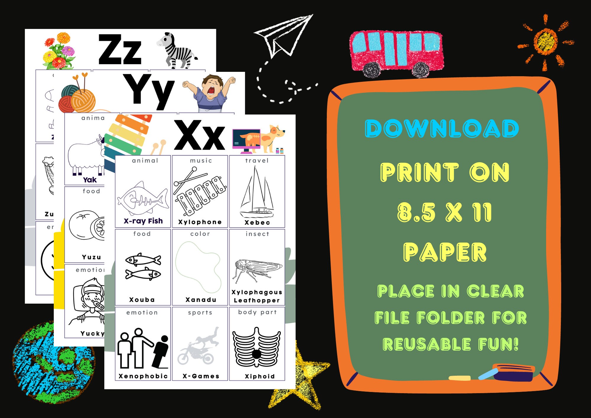 Alphabet Children's Workbook Printable Bundle Learn Practice Color ...
