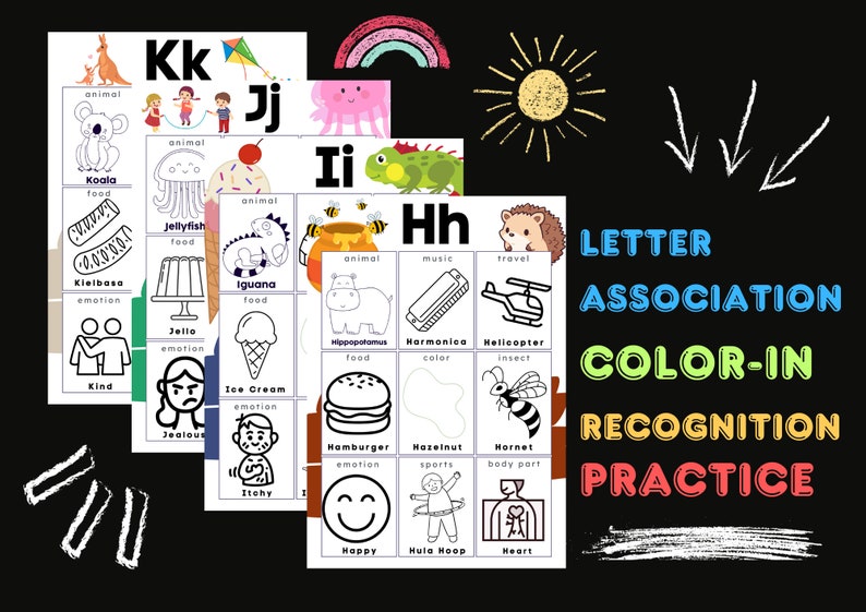 Alphabet Children's Workbook Printable Bundle Learn Practice Color ...