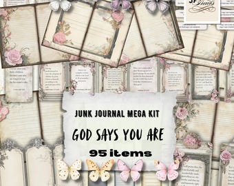 Floral Junk Journal Kit – Printable Scripture Ephemera (digital ...