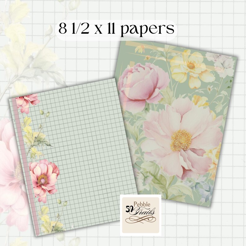 Floral Junk Journal Scrapbook Paper: Bouquets of Love (digital Download ...