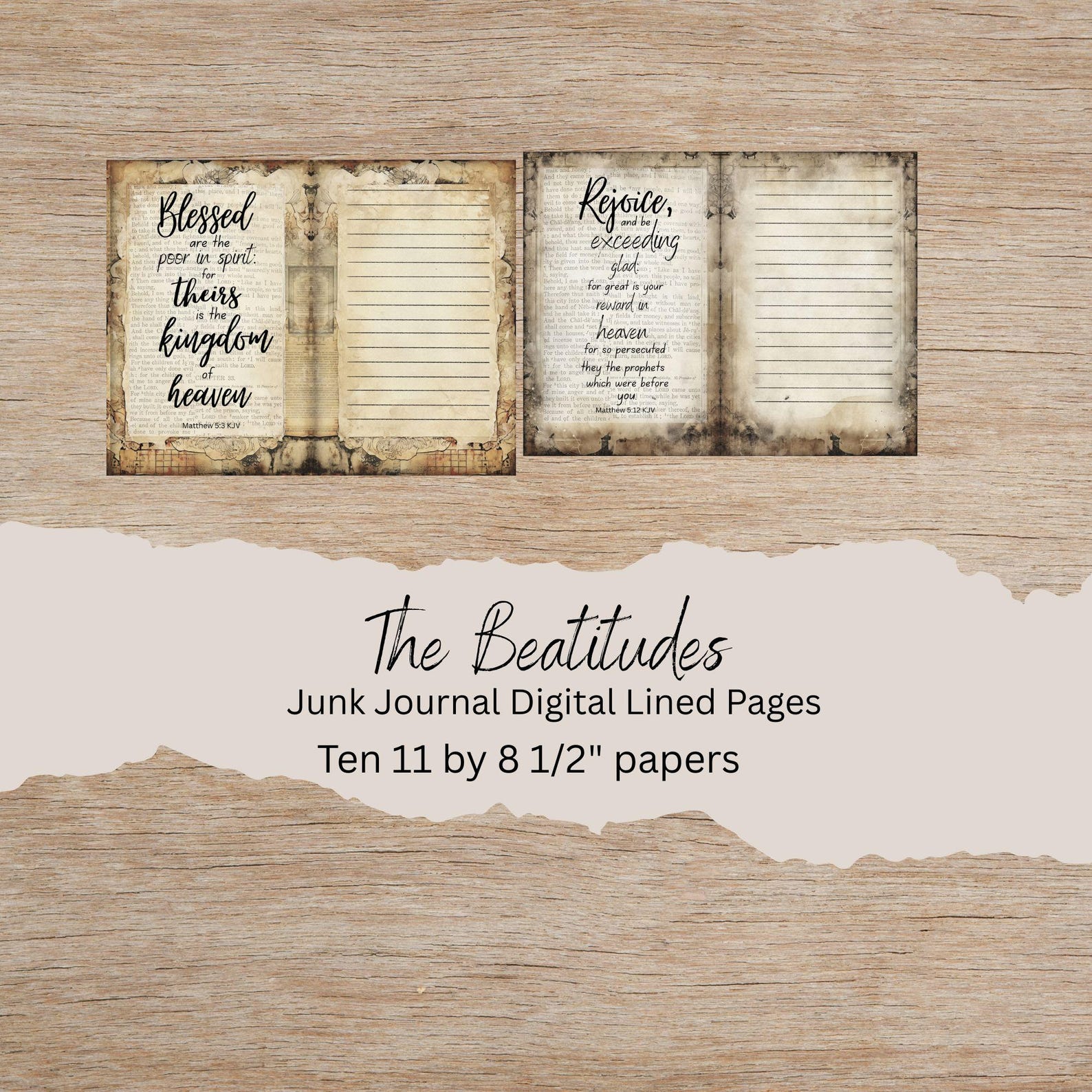 Faith Junk Journal: Sermon on the Mount, Lined Pages (PDF Download) - Etsy