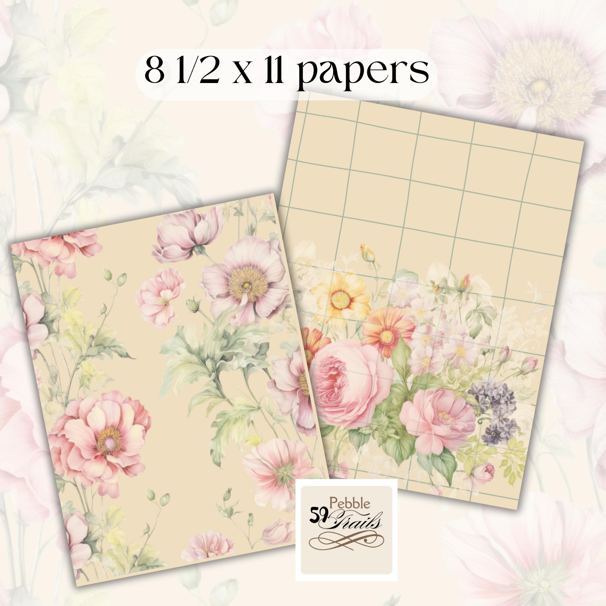 Floral Junk Journal Scrapbook Paper: Bouquets of Love (digital Download ...