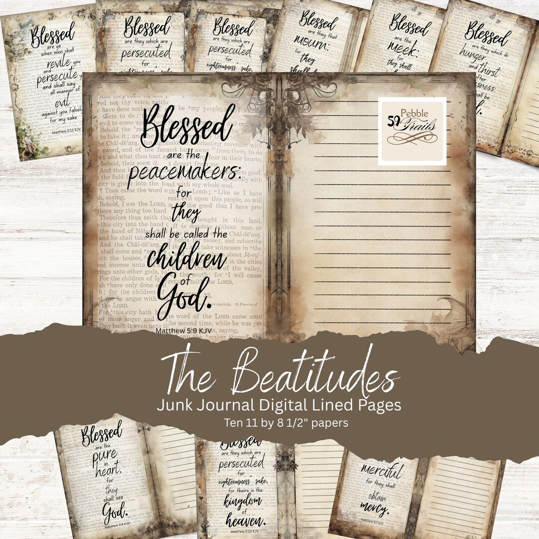 Faith Junk Journal: Sermon on the Mount, Lined Pages (PDF Download) - Etsy