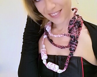 Textile Necklace Fabric Necklaces for Women, Zero Waste Jewelry - Etsy