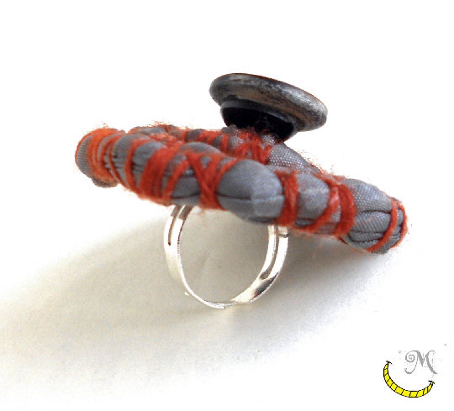 Large Rings Women From Recycled Fabric and Vintage Buttons - Etsy