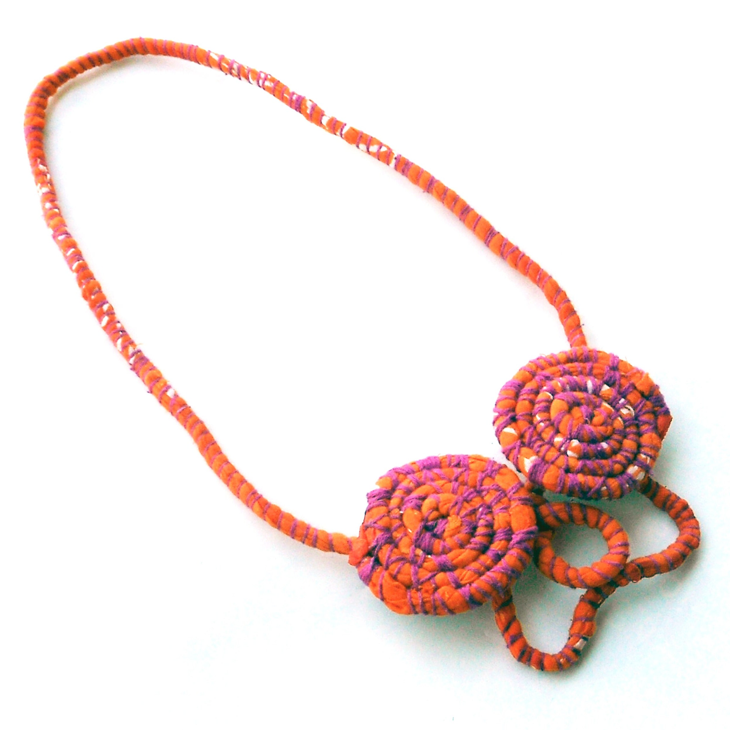 Textile Necklace From Upcycled Fabric, Ethnic Necklaces for Women ...