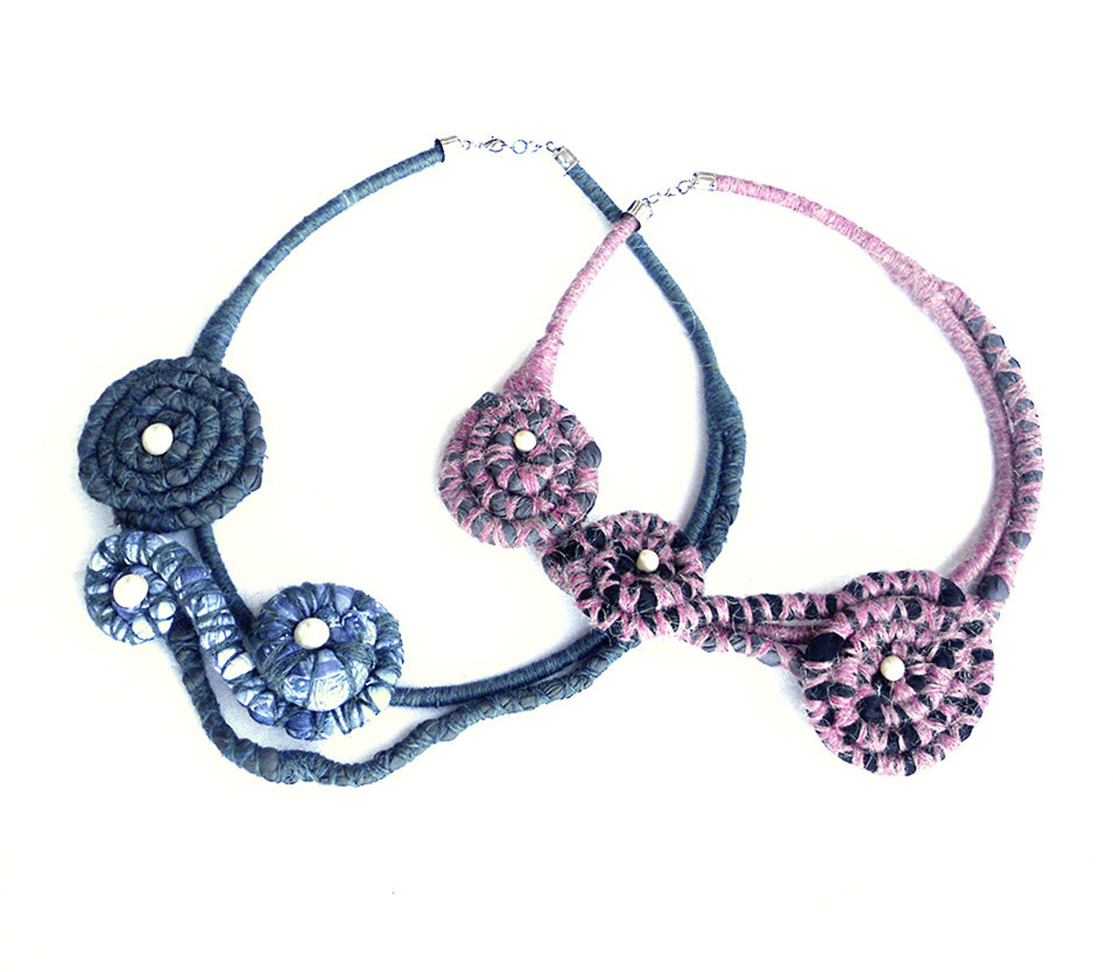 Textile Necklace Fabric Necklaces for Women Zero Waste - Etsy