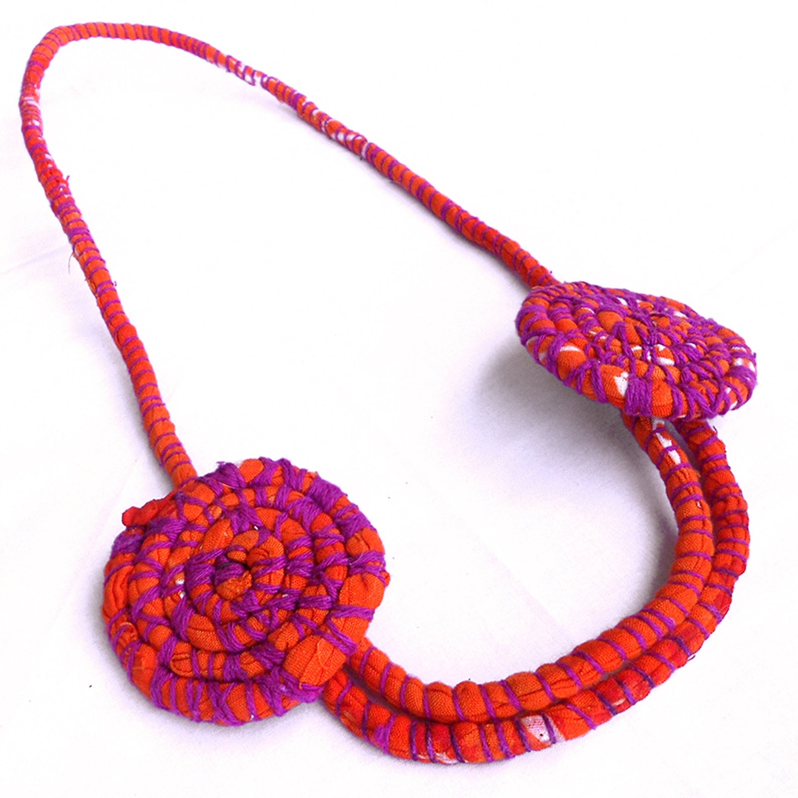 Textile Necklace From Upcycled Fabric, Ethnic Necklaces for Women ...