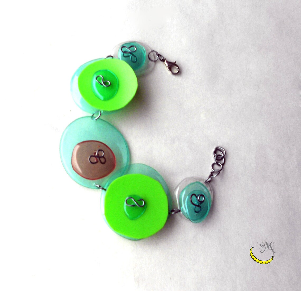 Woman bracelet from Upcycled Plastic bottle jewelry | Etsy