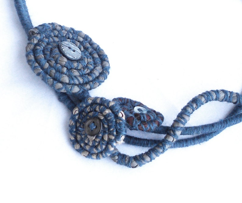 Textile Necklace Fabric Necklaces for Women Zero Waste - Etsy