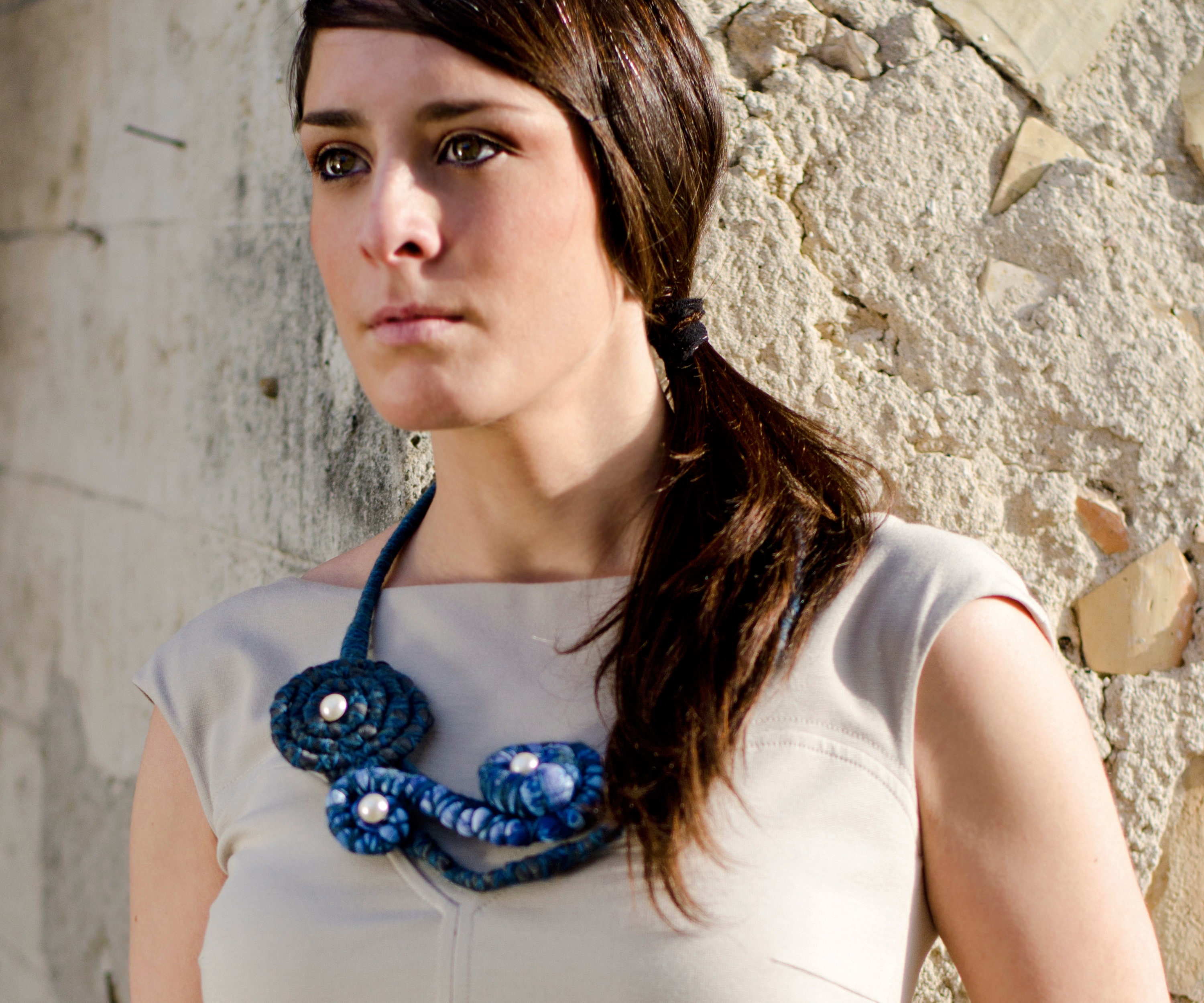 Textile Necklace Fabric Necklaces for Women Zero Waste - Etsy