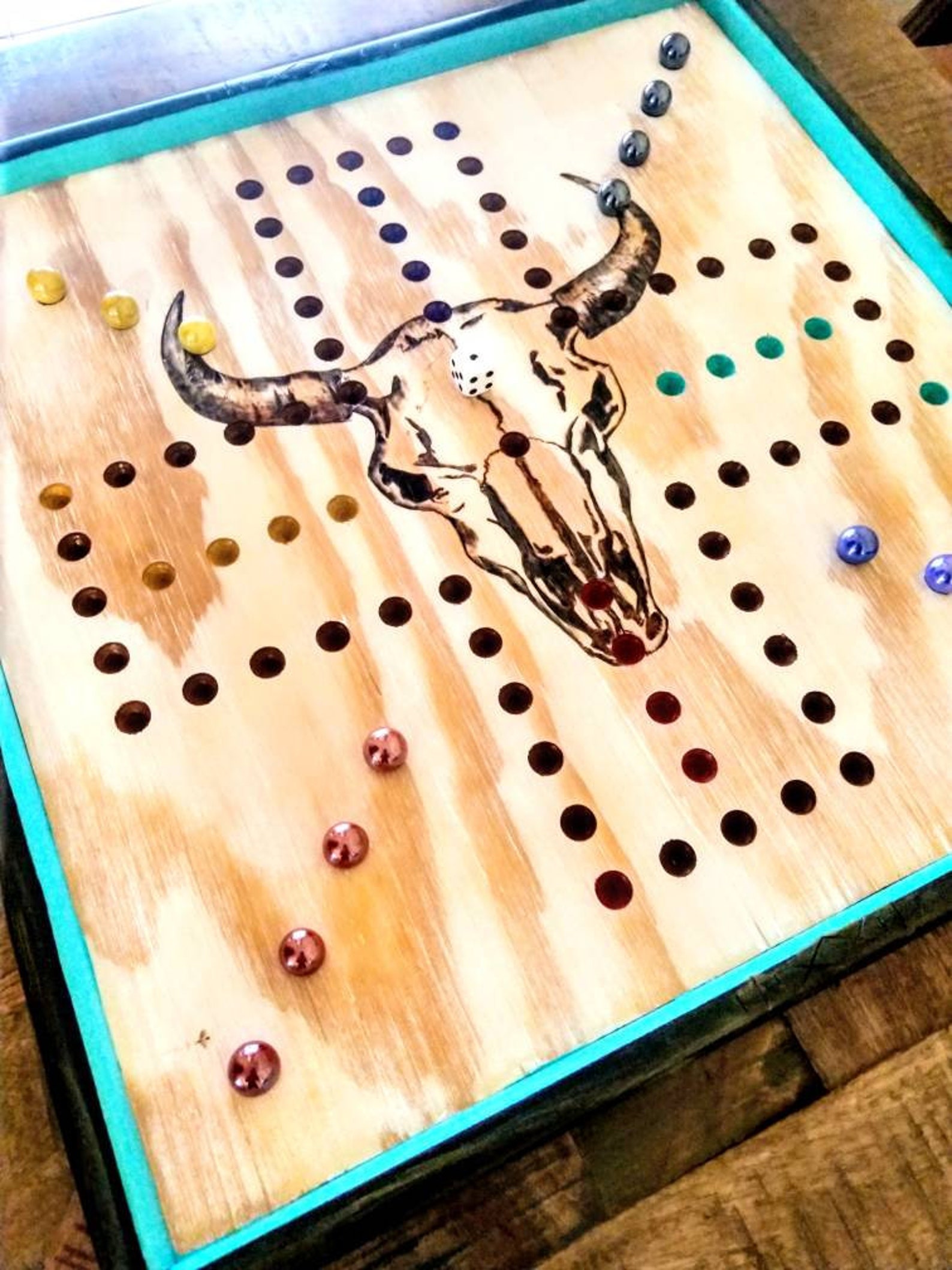Wahoo Game Board Rustic Wahoo Game Wood Burned Bull Skull - Etsy