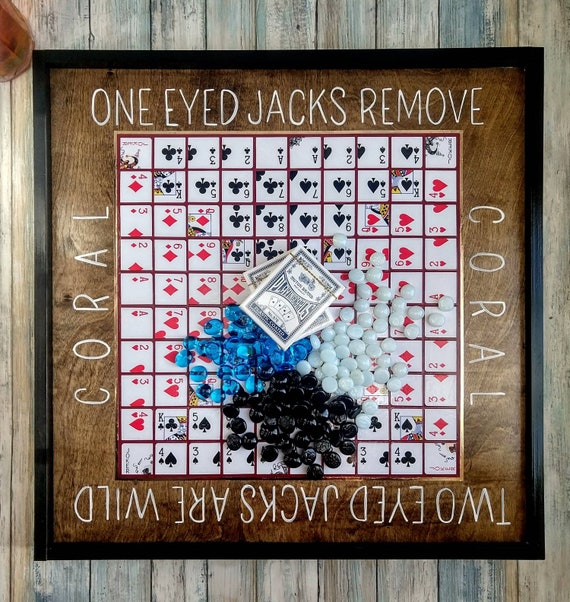 One Eyed Jack Game Board Playing Cards Game Board Hand Made - Etsy