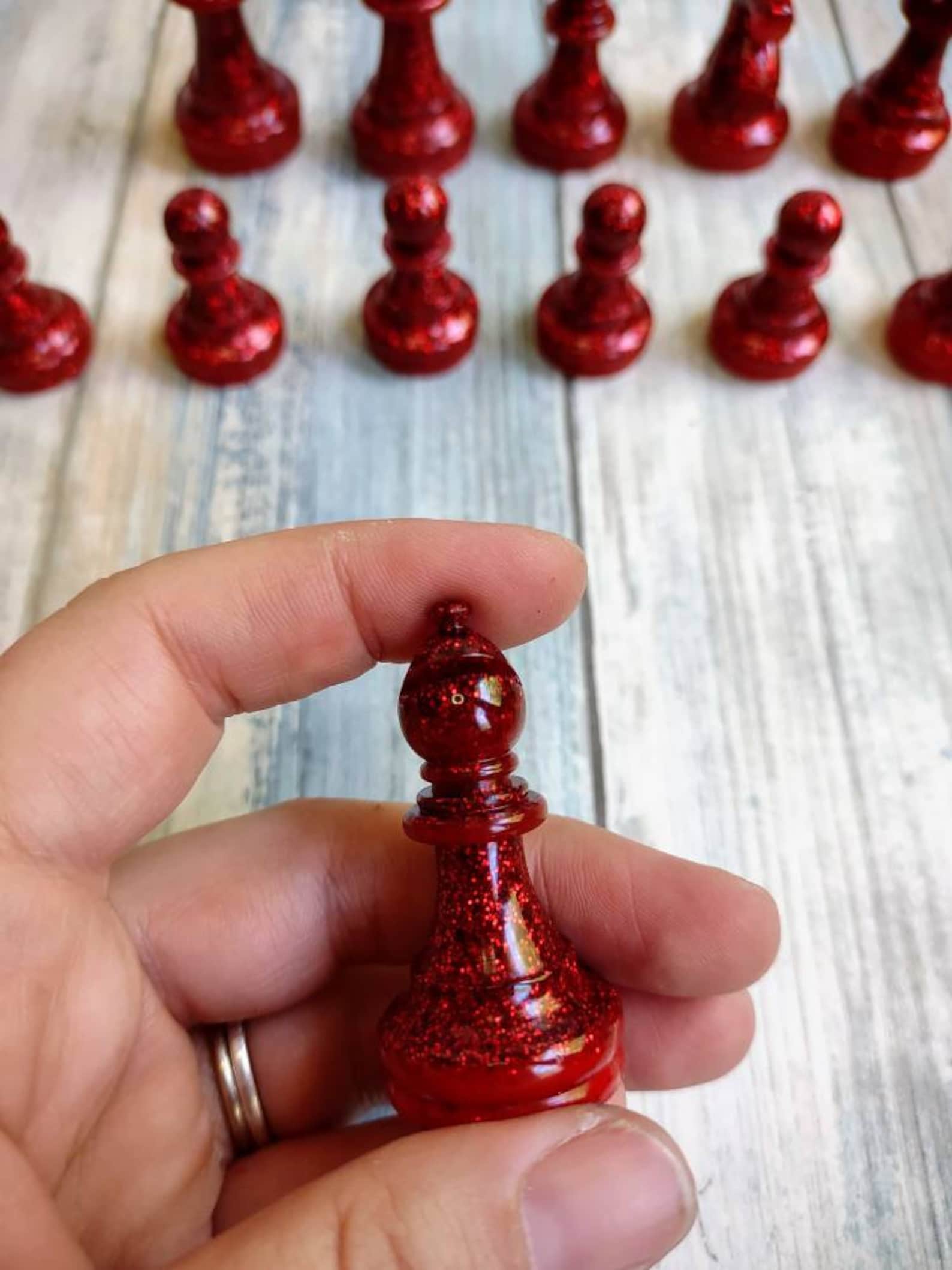 Sapphire & Ruby Chess Set Game Pieces Standard Size Chess Set - Etsy