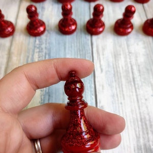 Sapphire & Ruby Chess Set Game Pieces, Standard Size Chess Set Pieces ...
