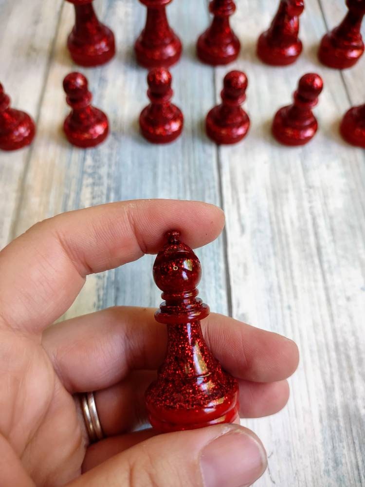 Sapphire & Ruby Chess Set Game Pieces Standard Size Chess Set - Etsy