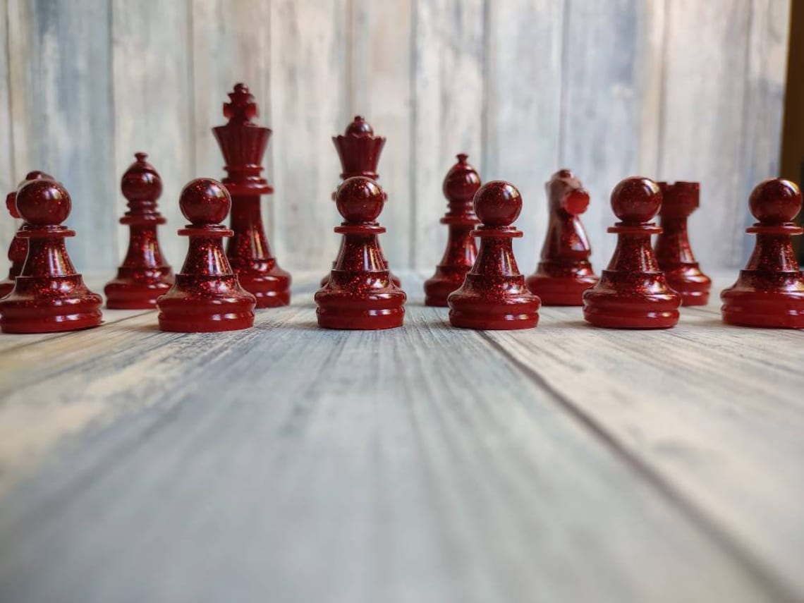 Sapphire & Ruby Chess Set Game Pieces Standard Size Chess Set - Etsy